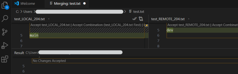 GitHub ConflictファイルをVSCodeで3Wayマージする